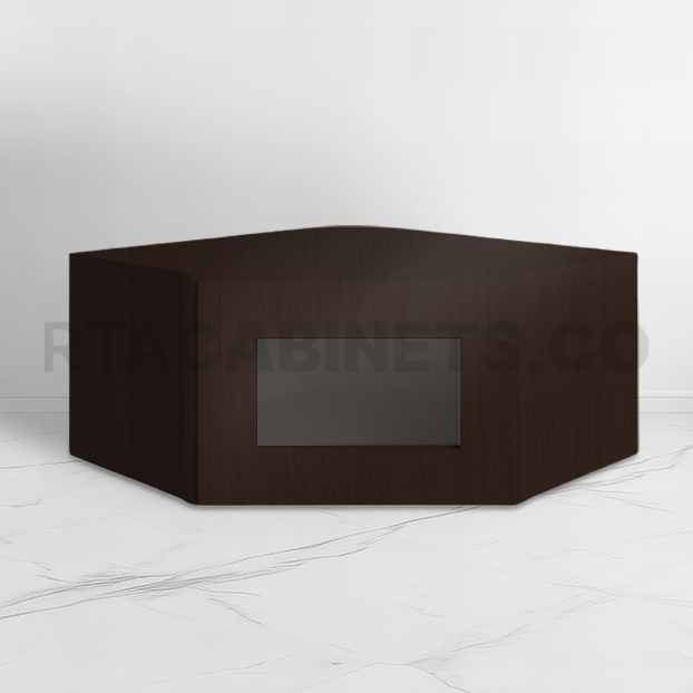 Brown Shaker 12 x 27 Diagonal Corner Wall Shelf